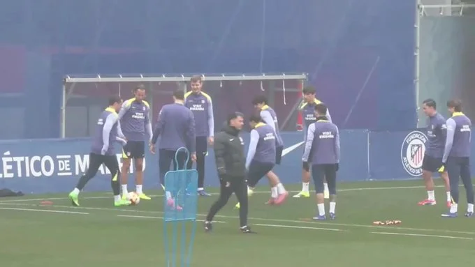 Entrenamiento del Atlético de cara al Alavés