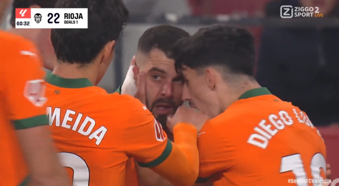 Empata el Valencia, gol de Rioja, Mamardashvili falla